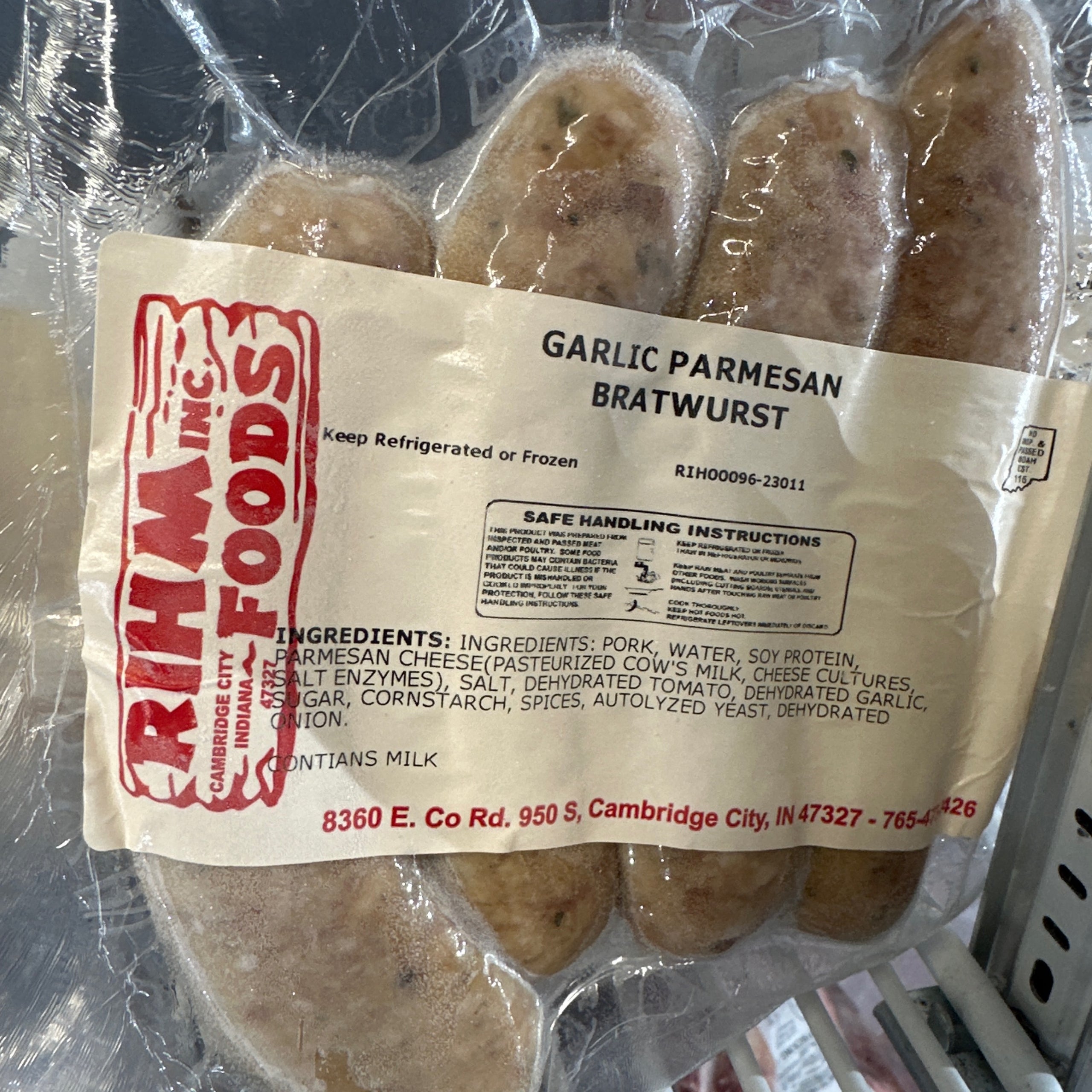 Garlic Parmesan Brats | Bradley Training Stables & BTS Meats